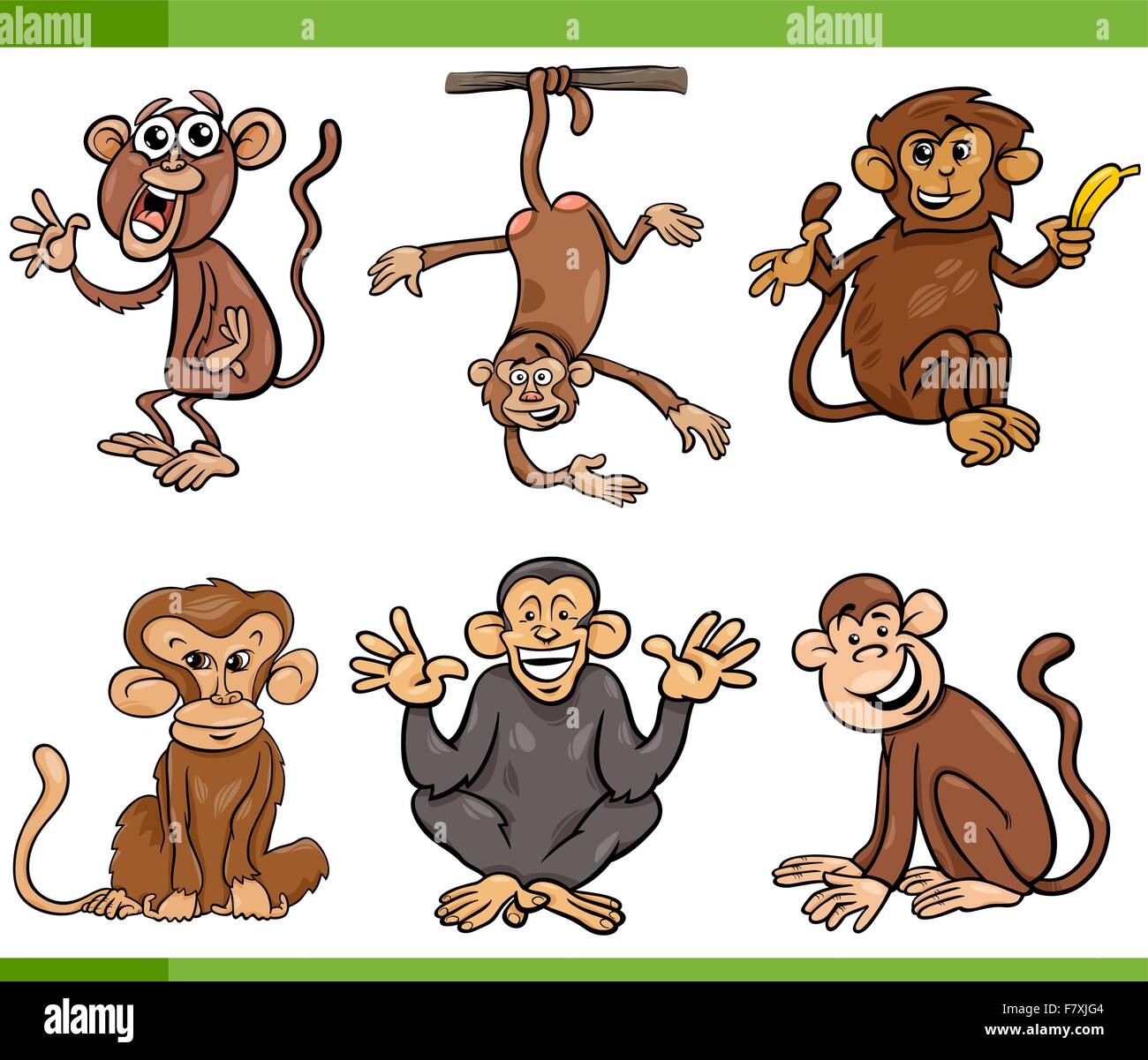 monkeys cartoon set illustration Stock Vector Image & Art - Alamy