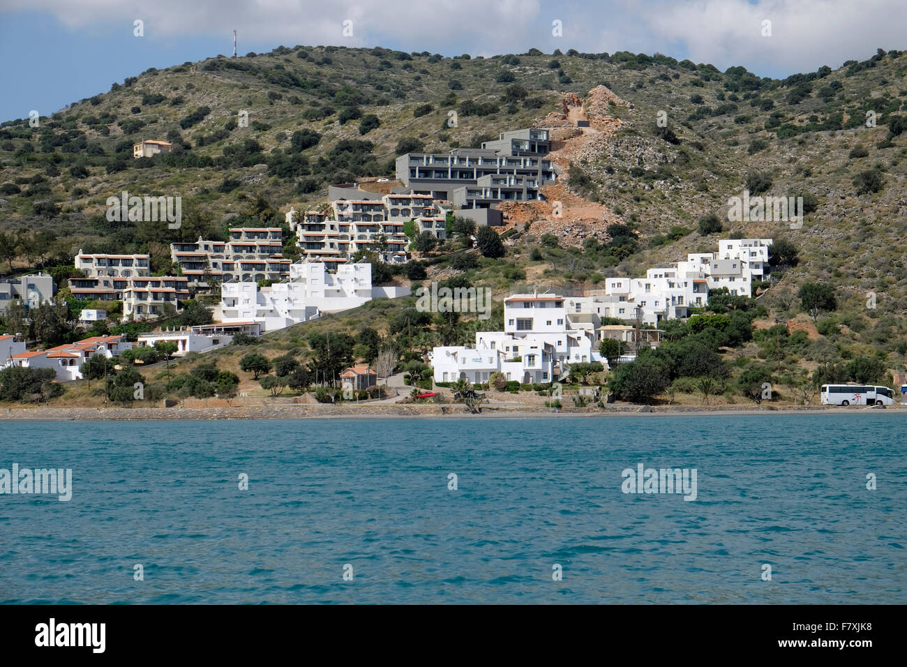 Hotel developments between Elounda and Plaka. Lasithi, eastern Crete ...