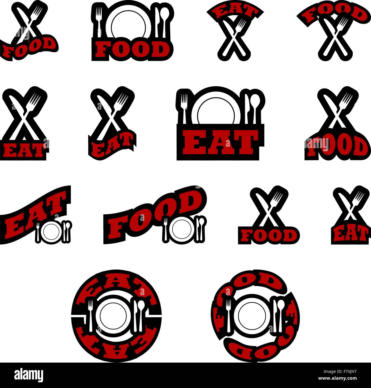 Eat food icons Stock Vector Image & Art - Alamy