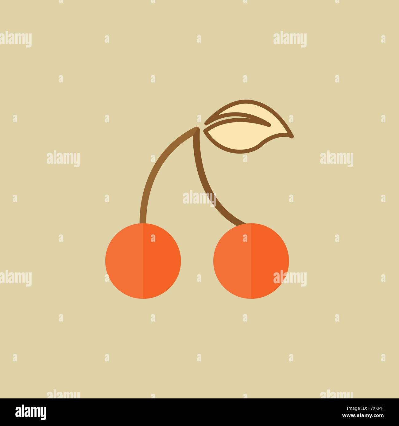 Cherry icon flat simple hi-res stock photography and images - Alamy