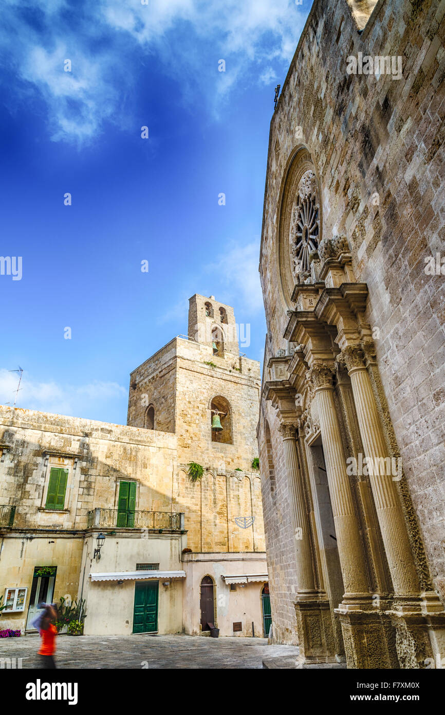 The medieval Cathedral in the historic center of Otranto, coastal town ...