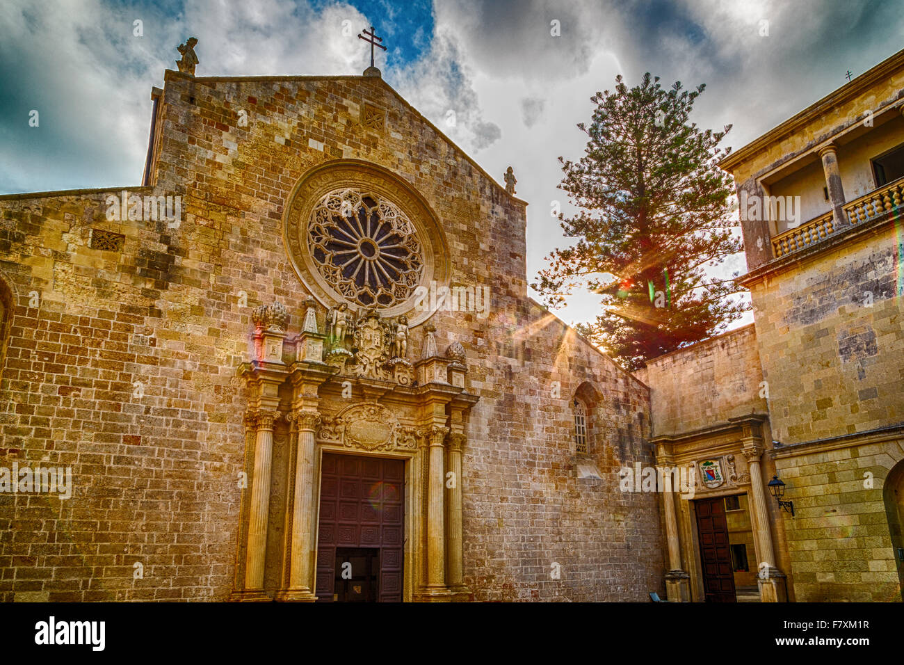 The medieval Cathedral in the historic center of Otranto, coastal town ...