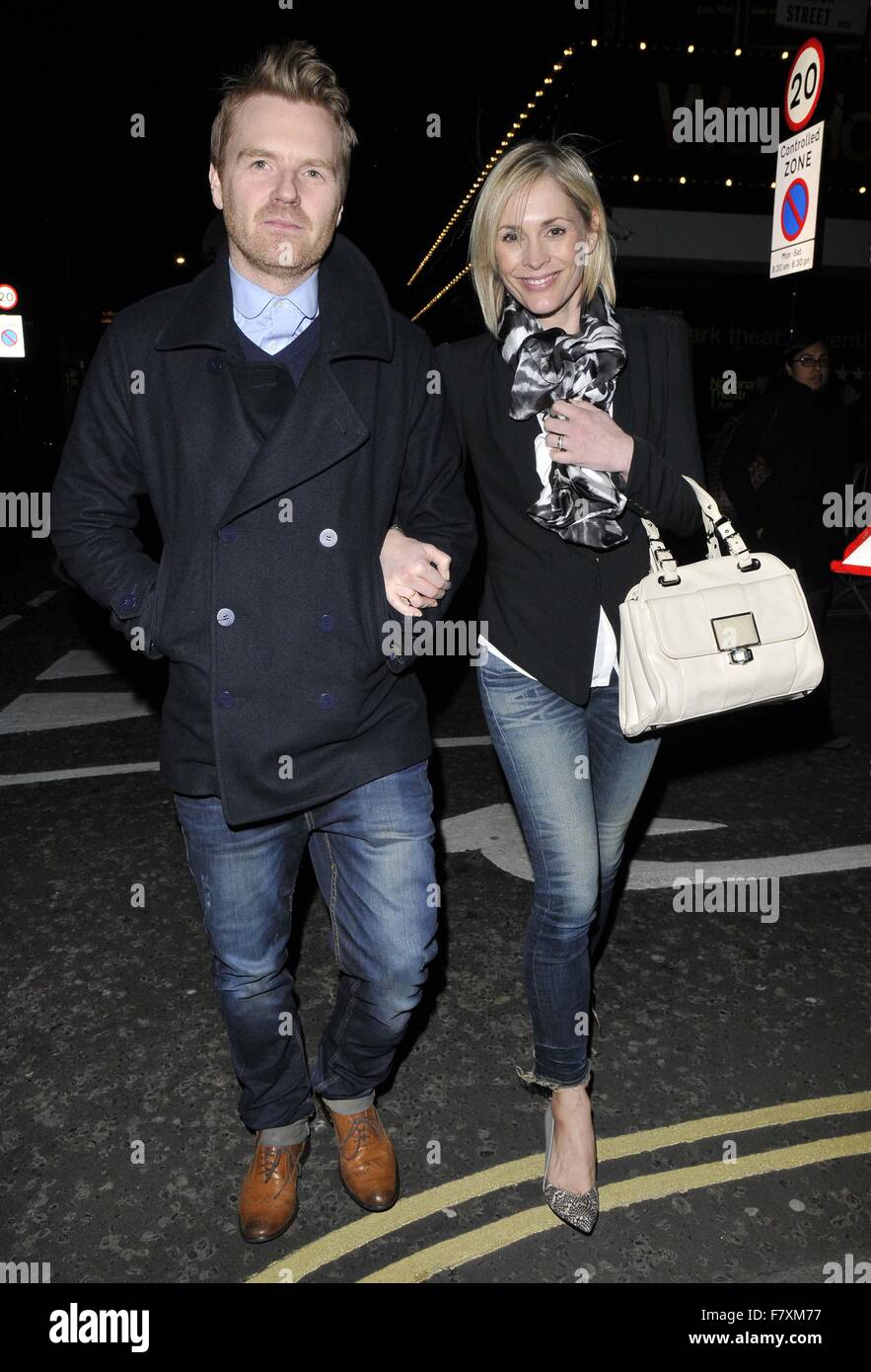 London, UK. 270214. James Midgley and Jenni Falconer at the "War Horse ...