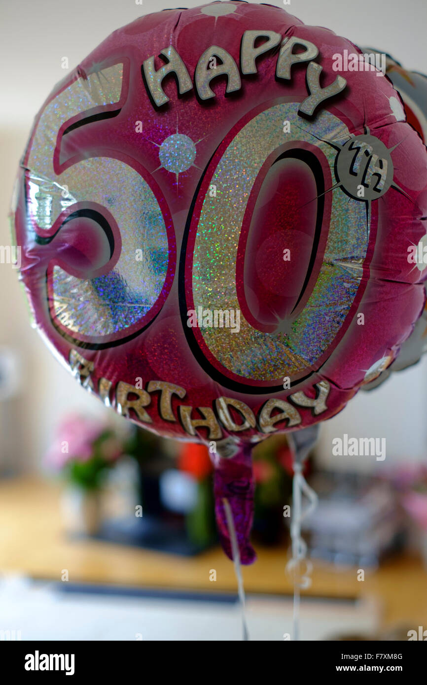 Happy 50th birthday balloon Stock Photo - Alamy