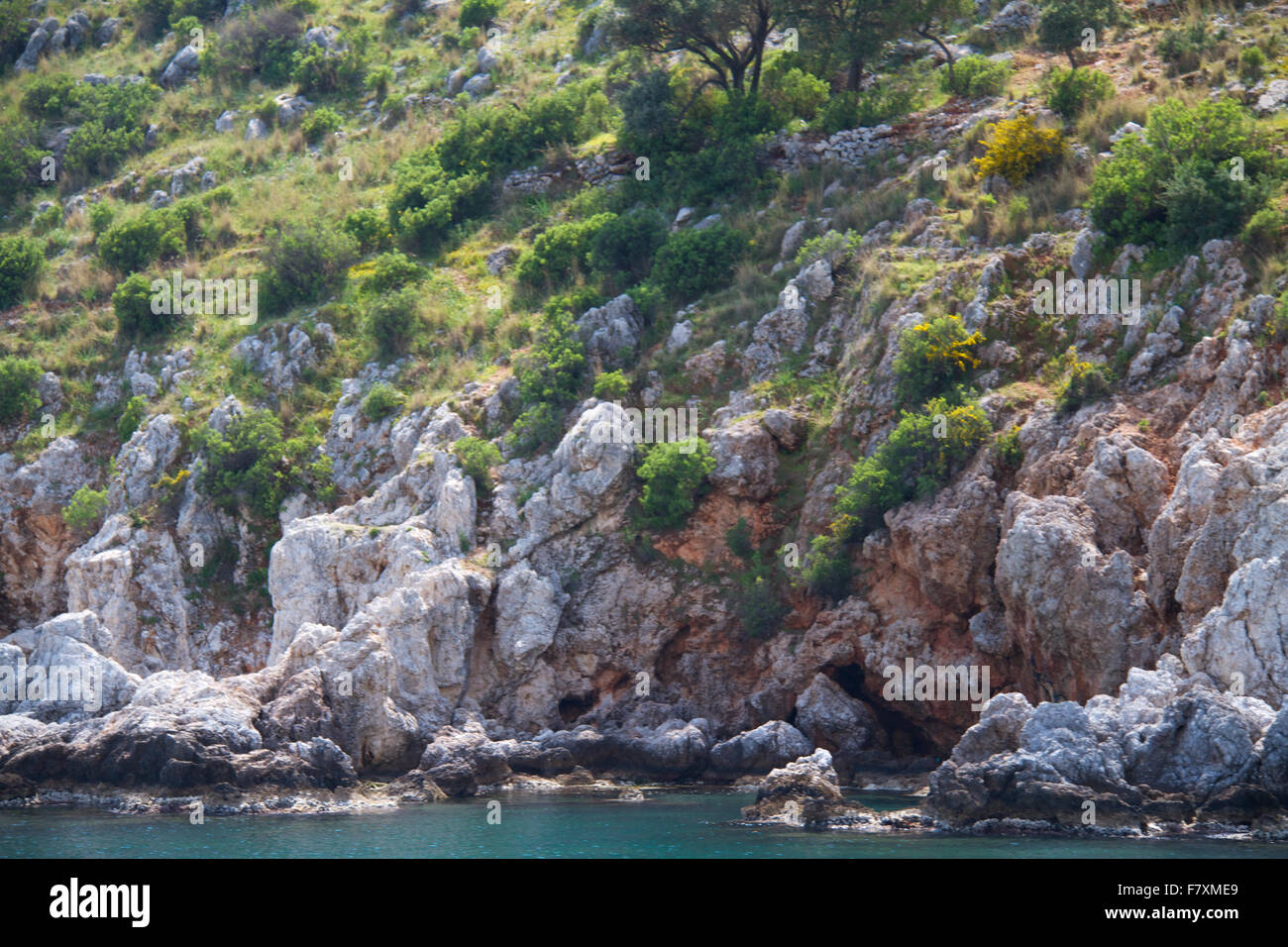 Rock and Mediterranean sea in Turkey Stock Photo - Alamy