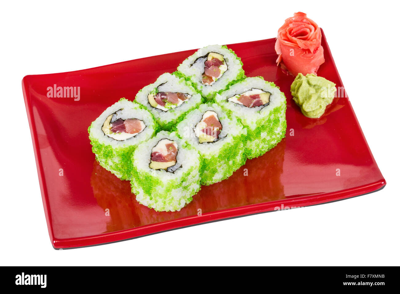 Tobiko Spicy Maki Sushi - Hot Roll with various type of Tobiko (flying ...