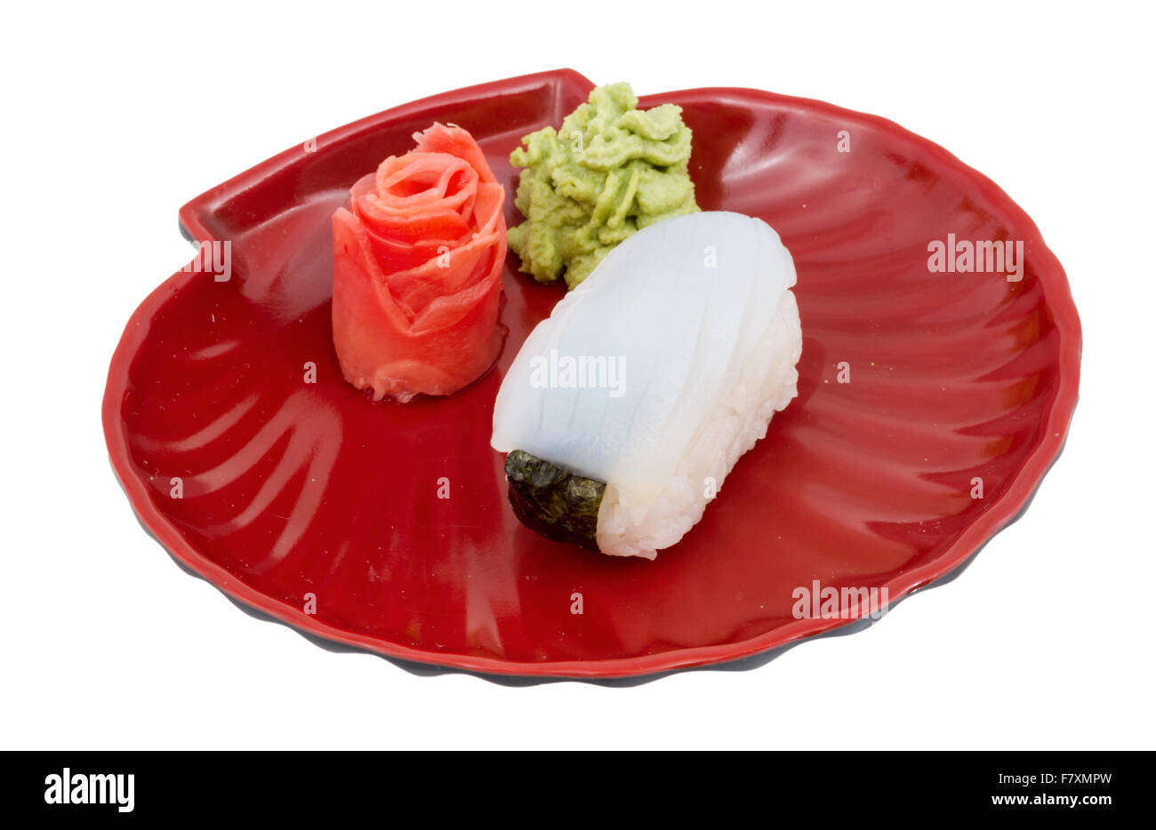 Japanese squid sushi Stock Photo - Alamy