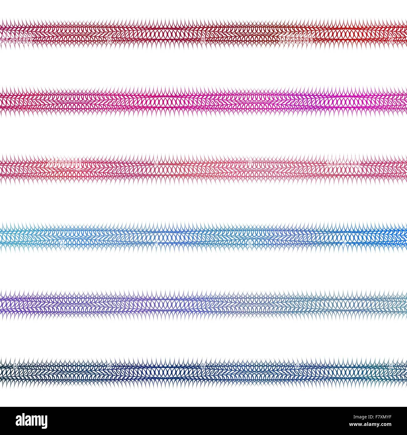 Colorful ornamental line divider design set Stock Vector Image & Art ...