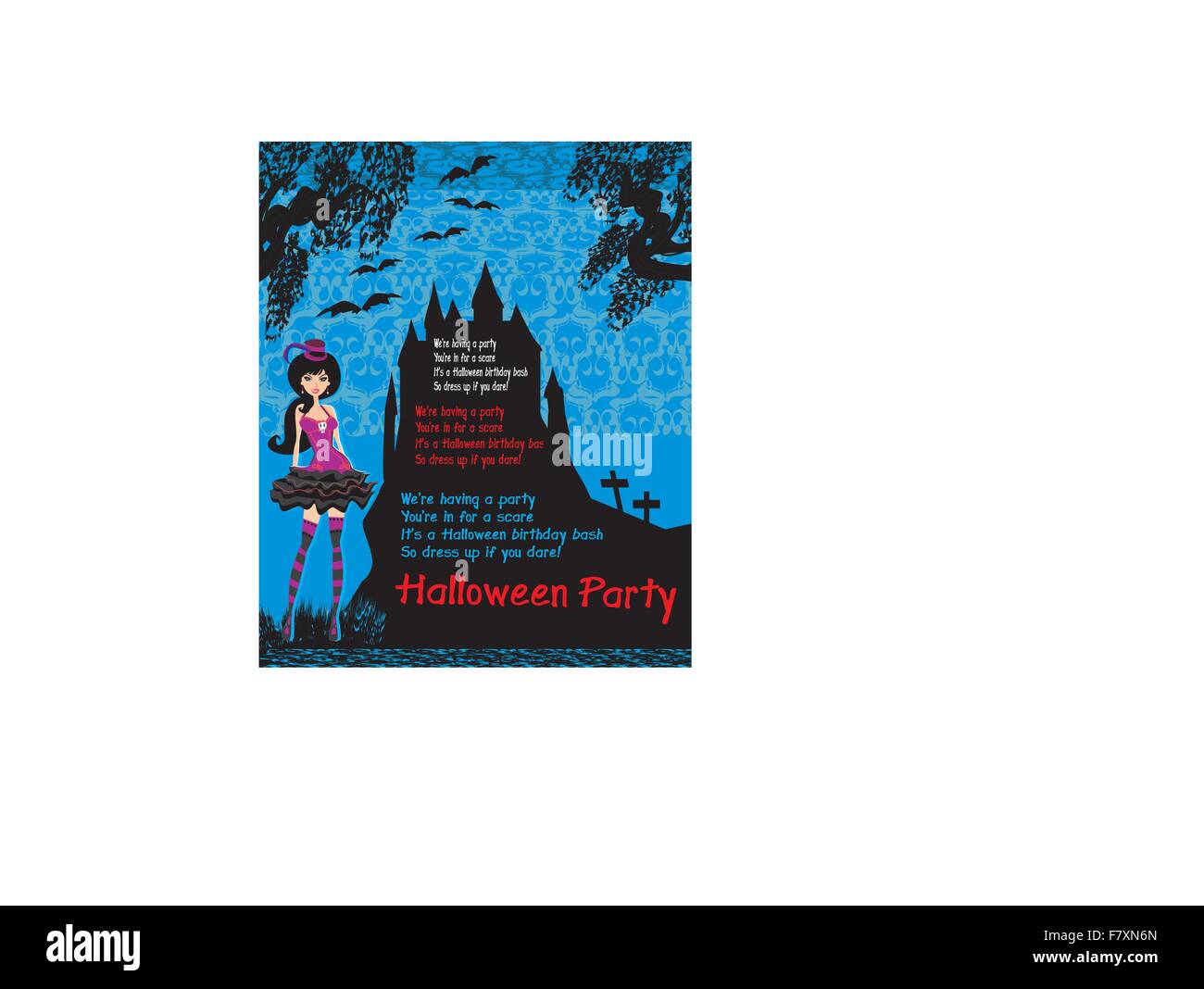 halloween invitation with beautiful witch Stock Vector Image & Art - Alamy