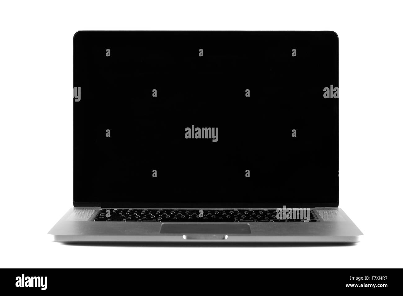 Black Screen of a Laptop Computer Isolated on White Background Stock ...