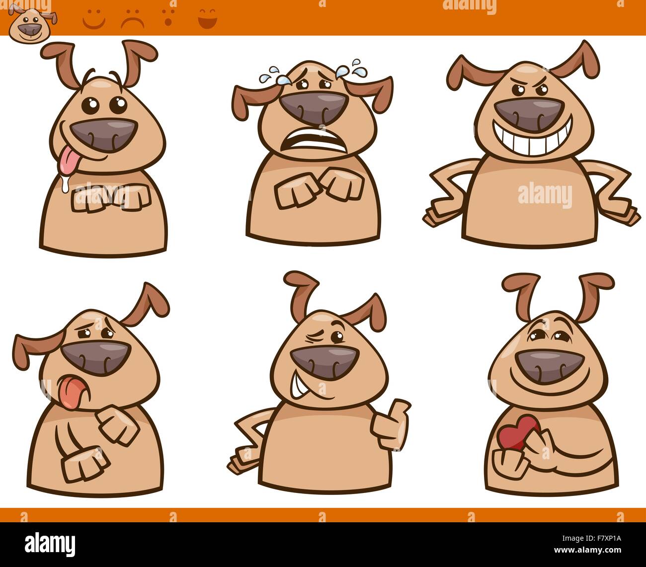 dog emotions cartoon illustration set Stock Vector Image & Art - Alamy