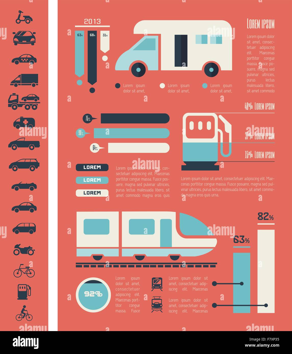 Transportation Infographic Template Stock Vector Image & Art - Alamy