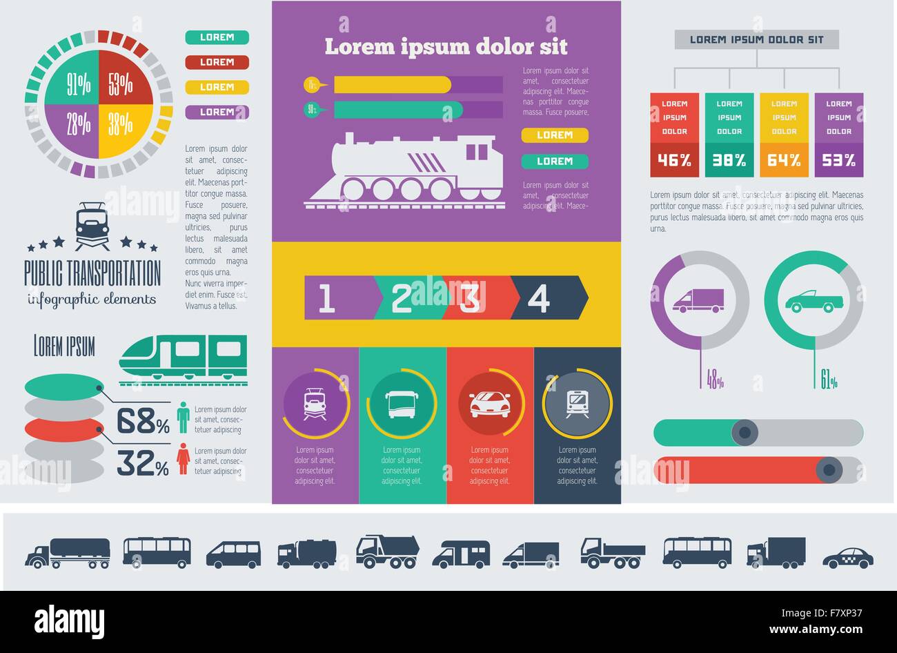 Transportation Infographic Template Stock Vector Image & Art - Alamy