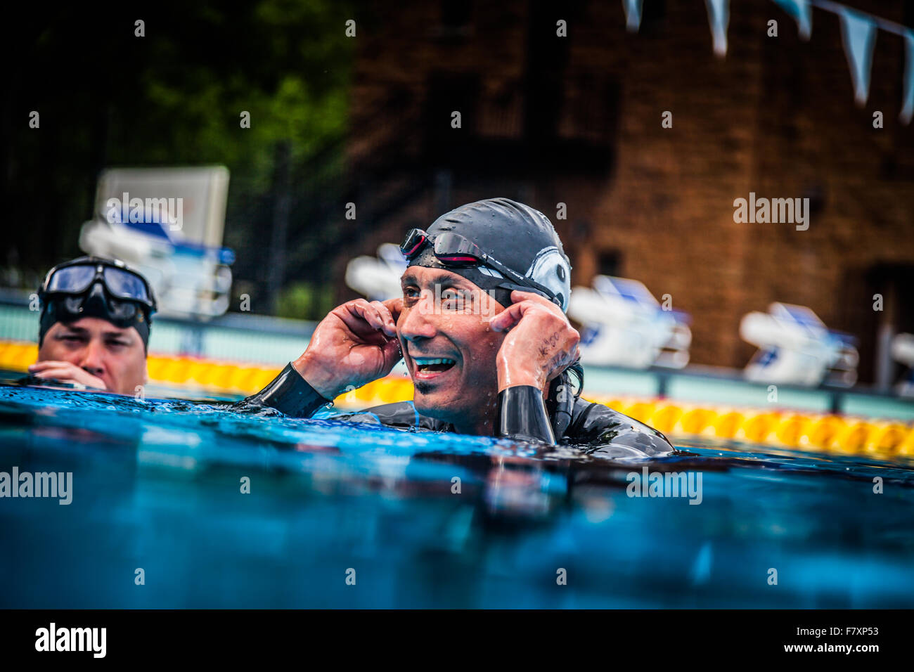 Montreal, CANADA - May 30th, 2015. Official AIDA Freediving Pool ...