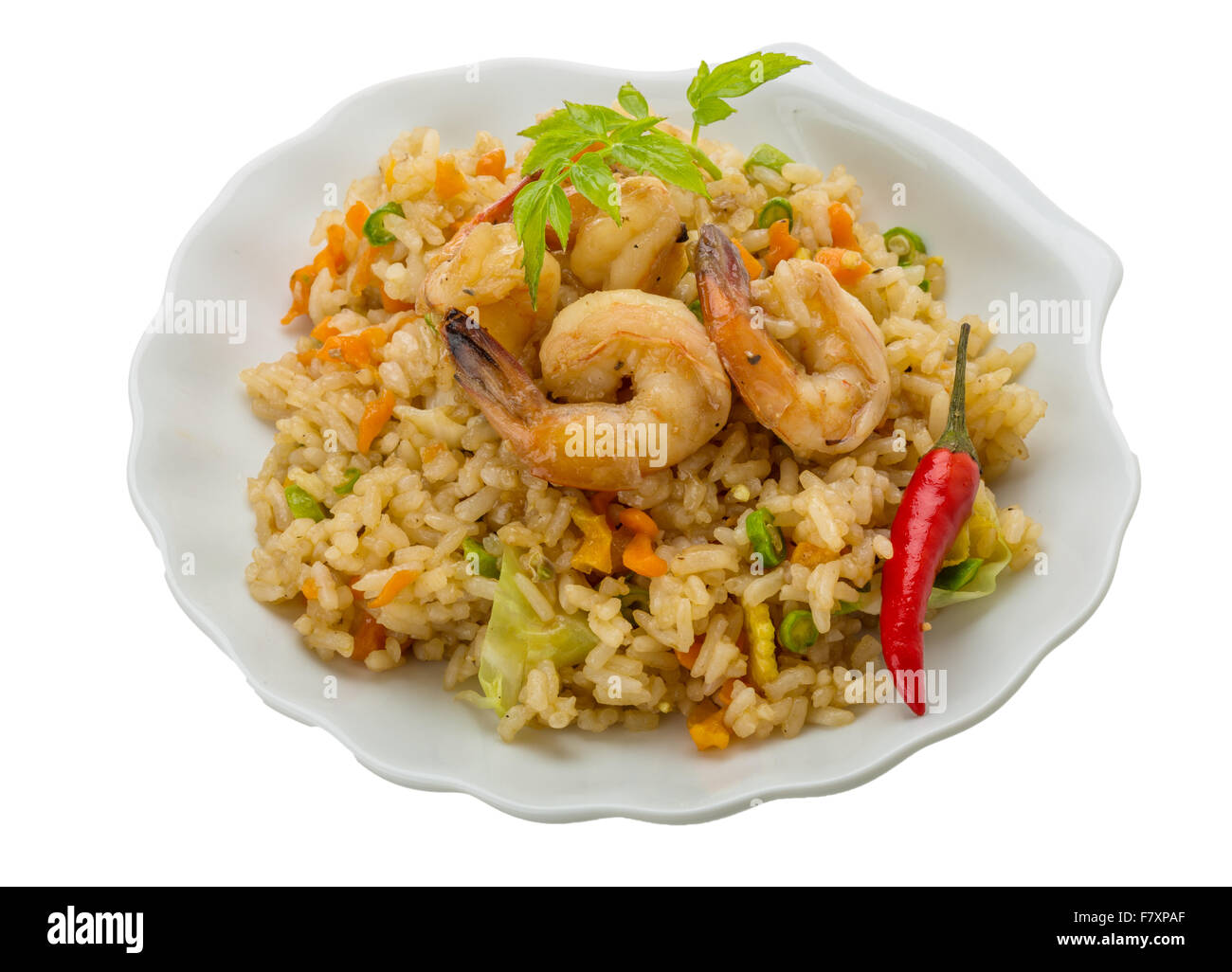 Fried rice vegetables egg Cut Out Stock Images & Pictures - Alamy