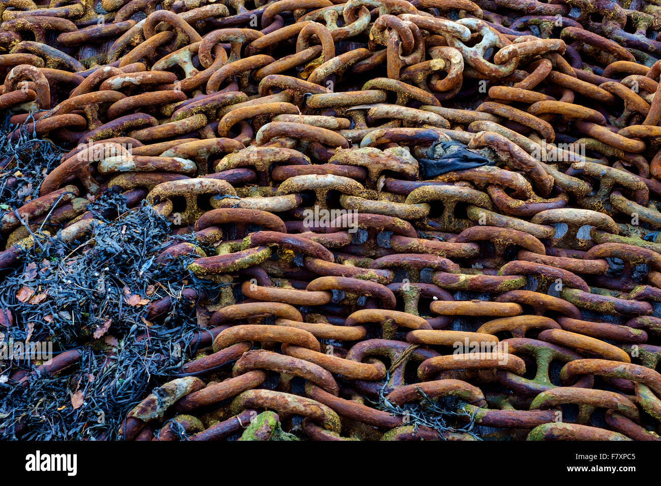 Large chains on a slipway in Falmouth Stock Photo - Alamy