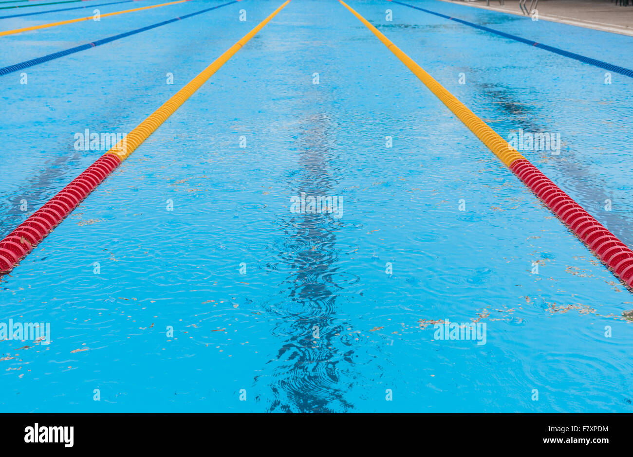 Empty Swimming Pool Because of the bad Rainy Weather Stock Photo - Alamy