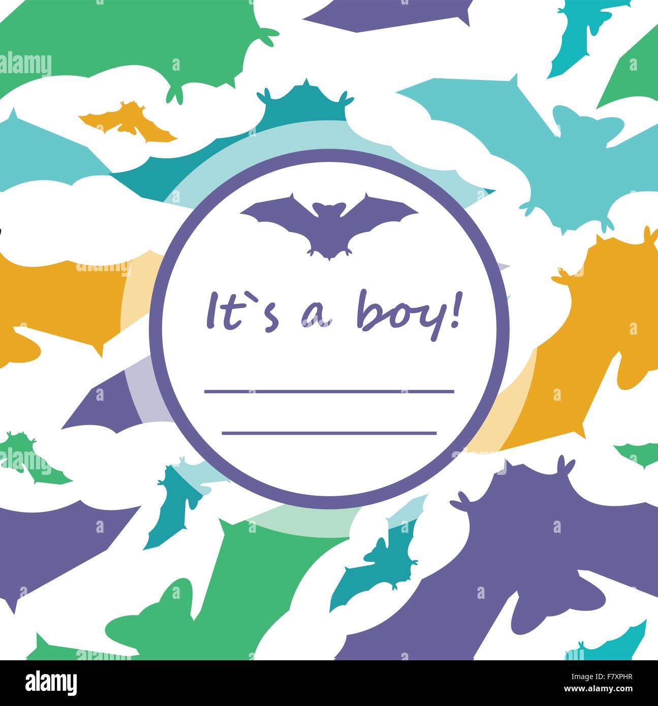 Baby boy shower card with cute bats Stock Vector Image & Art - Alamy