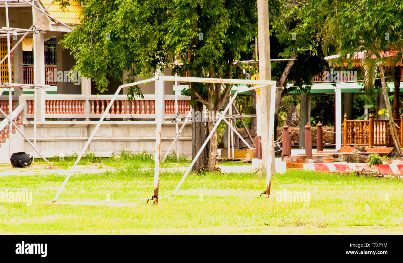 Football field and pole in rural areas Stock Photo - Alamy