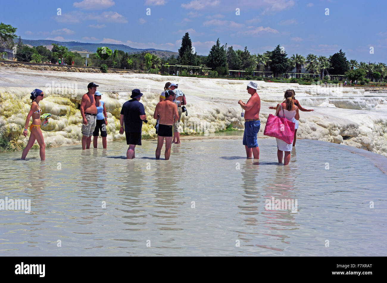 Limestone Terrice Travertine, Terrice Hill, Hot Spring, Pond, at ...