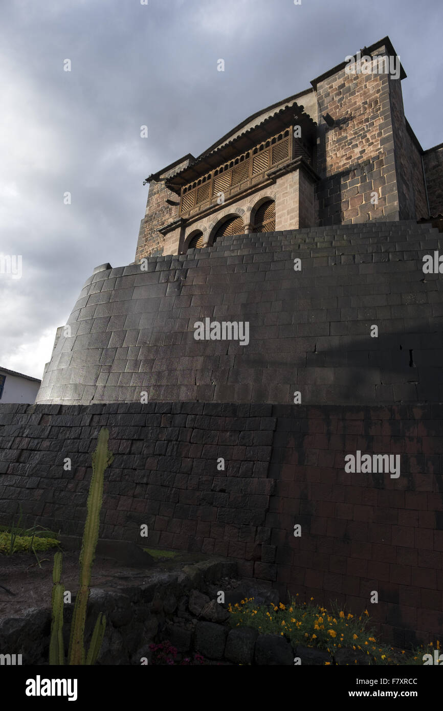 Facade of the church of Santo Domingo, built on Coricancha Inca Temple ...