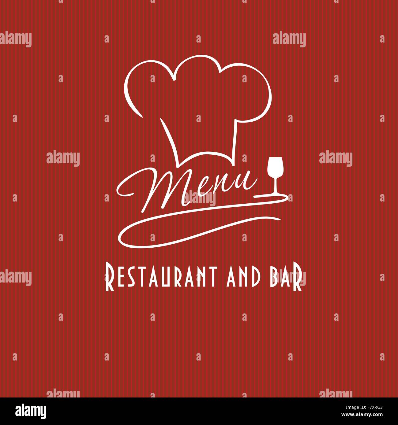 Restaurant and bar menu list. Illustration of chief hat , wine glasses ...