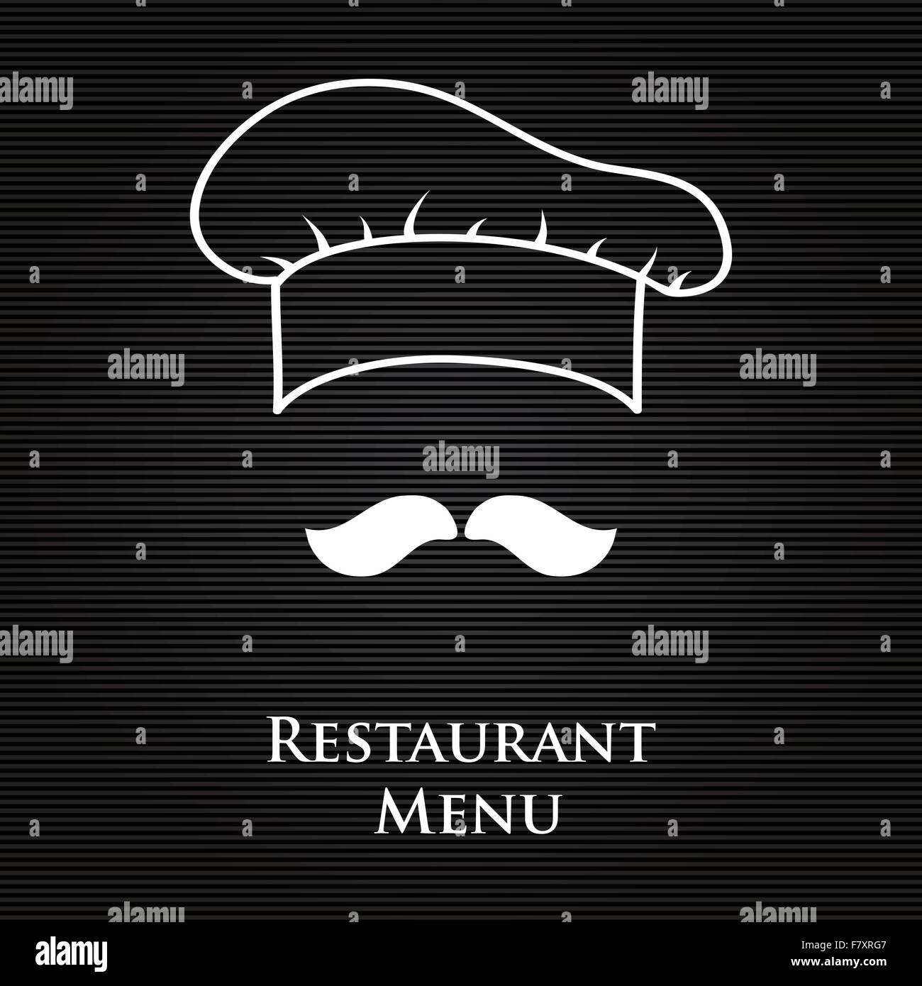 Restaurant and bar menu list. Illustration of chief hat , wine glasses ...