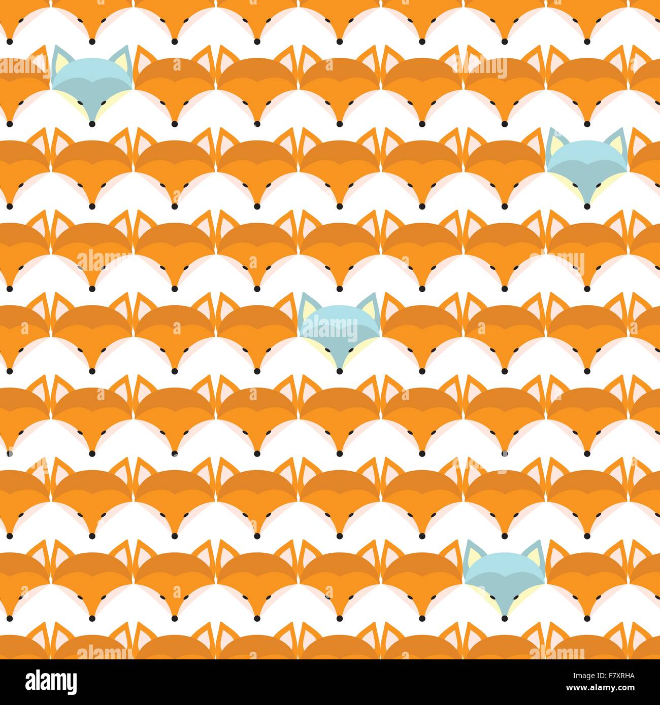 Animal print. Seamless pattern with cute fox faces Stock Vector Image ...