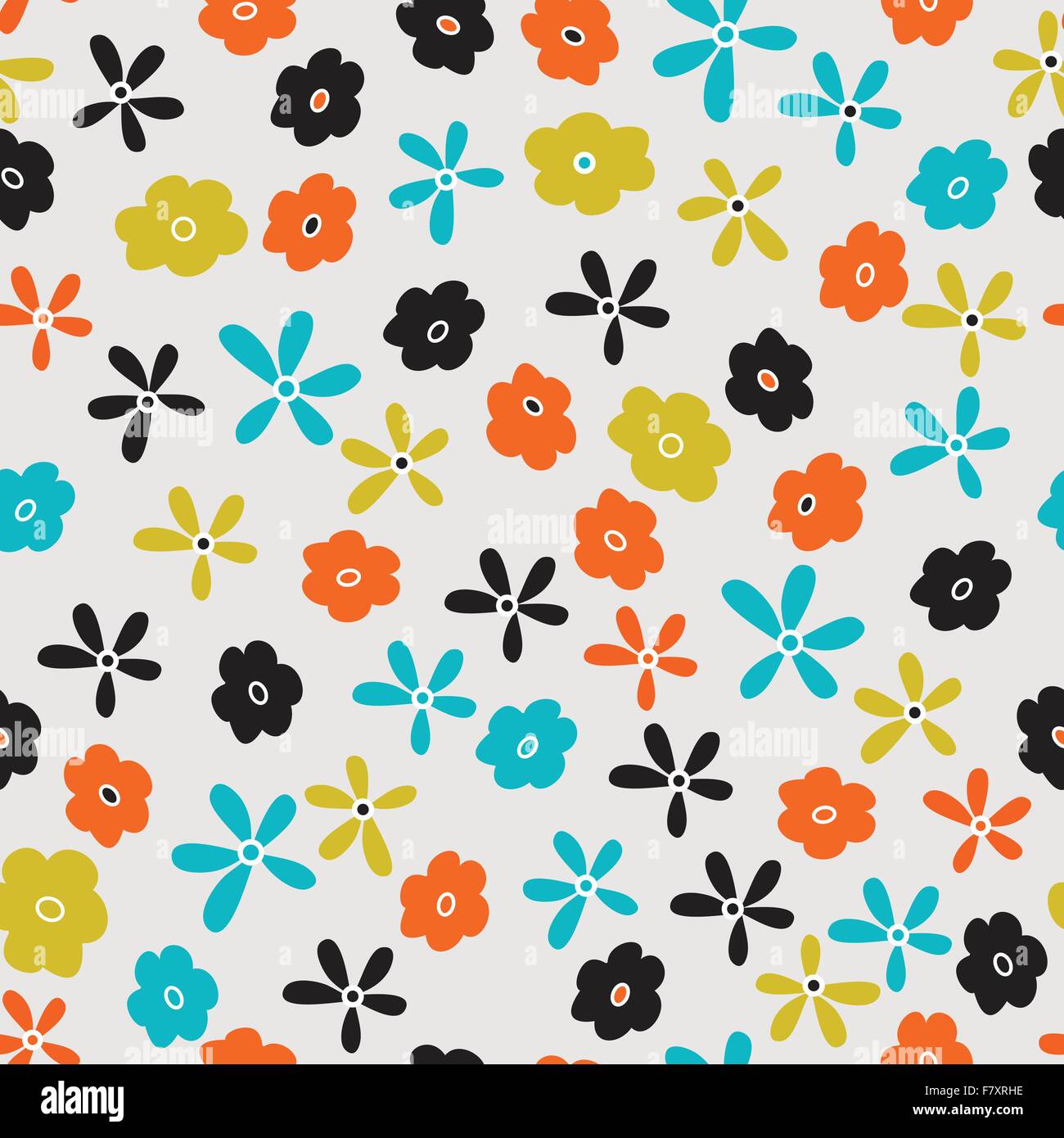 Floral seamless pattern in retro style Stock Vector Image & Art - Alamy