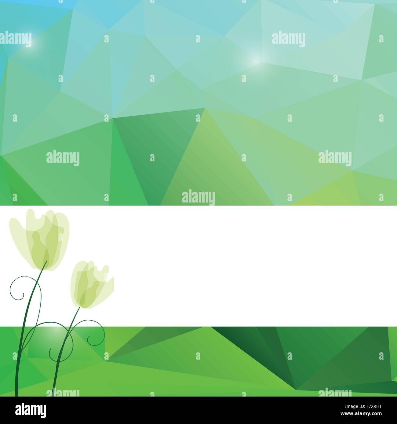 Spring triangle pattern in green and blue colors. Vector background for ...