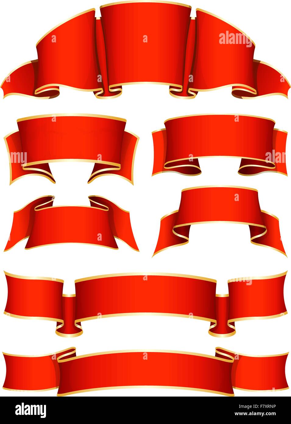 Red ribbon set Stock Vector Image & Art - Alamy