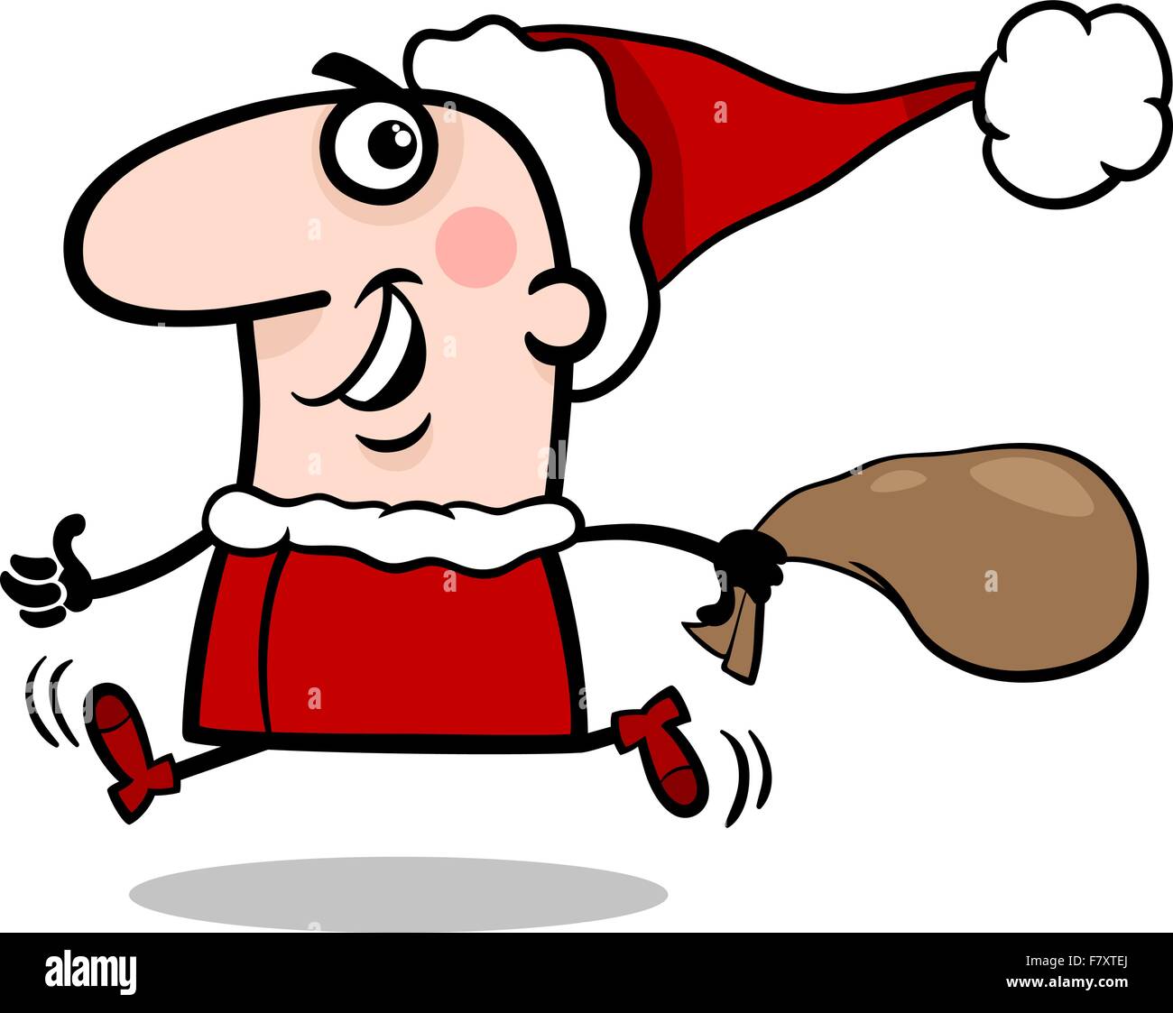 running santa claus cartoon illustration Stock Vector Image & Art - Alamy