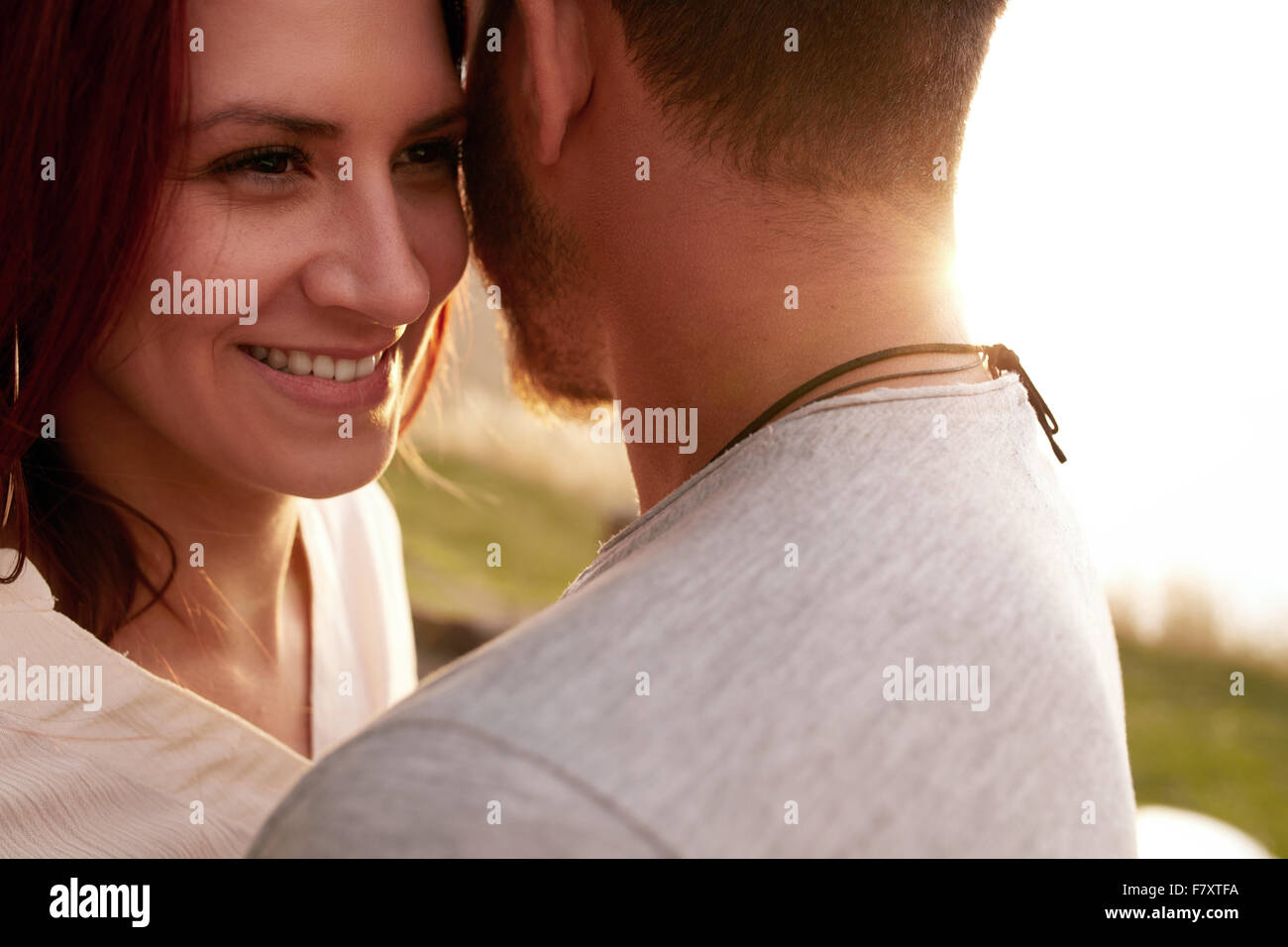 Couple face close up away hi-res stock photography and images - Alamy