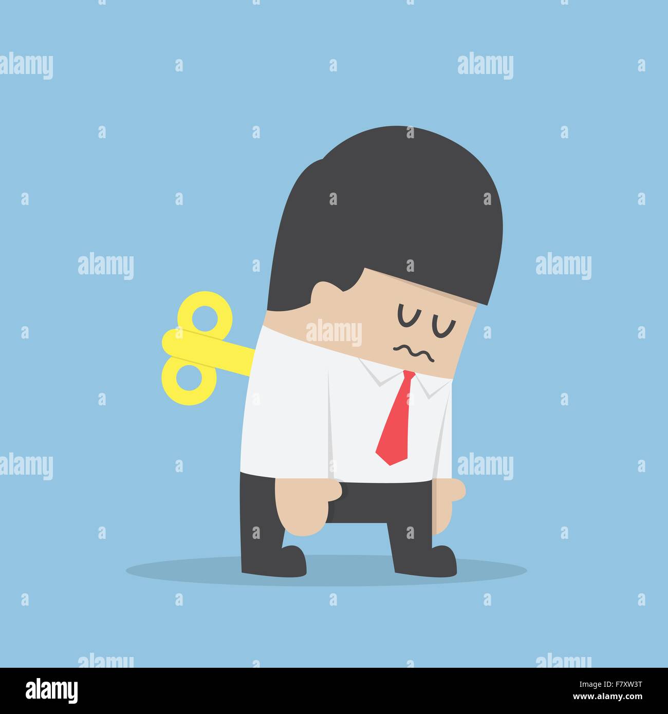 Businessman with wind-up key in his back, VECTOR, EPS10 Stock Vector ...