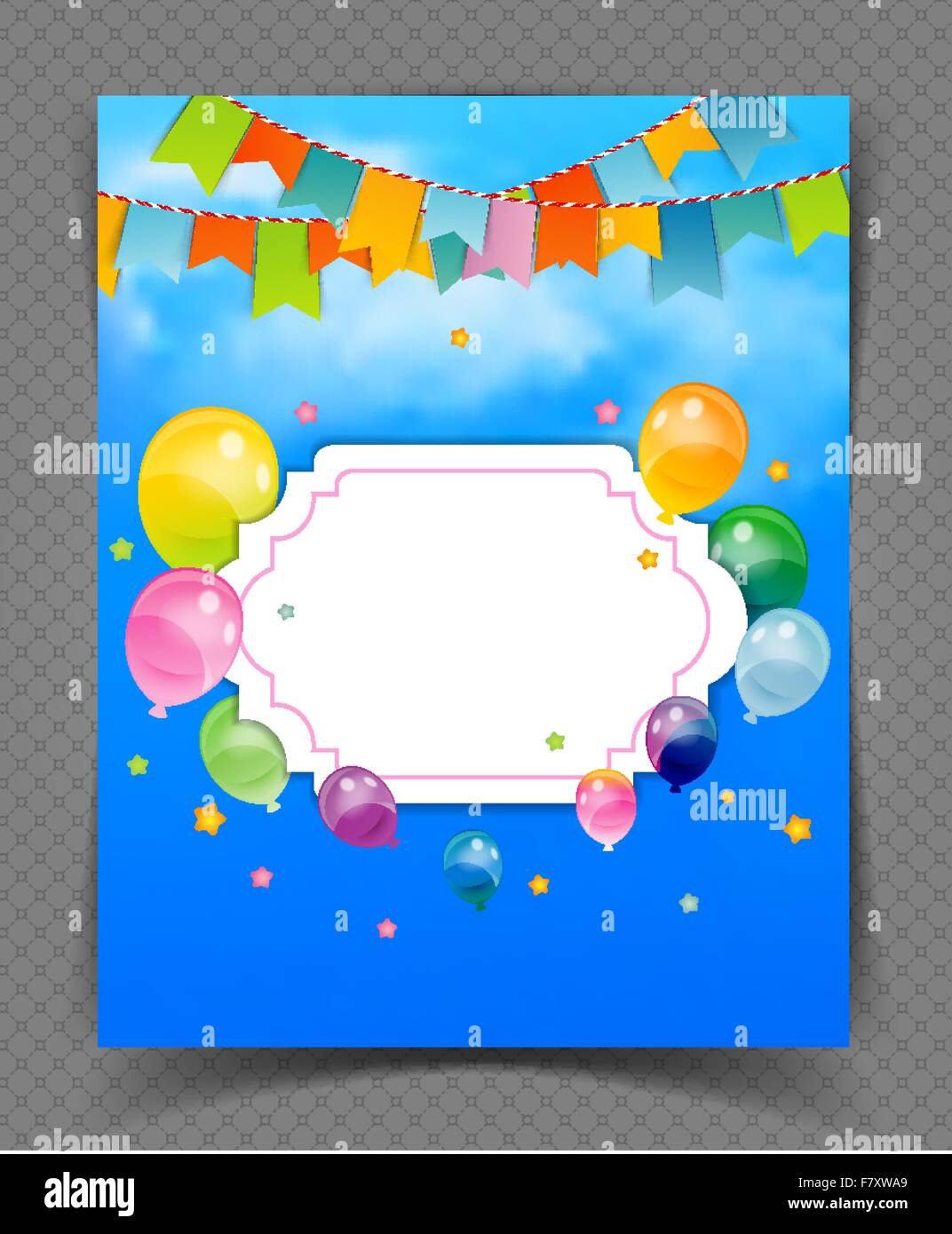 Party banner with flags and ballons Stock Vector Image & Art - Alamy