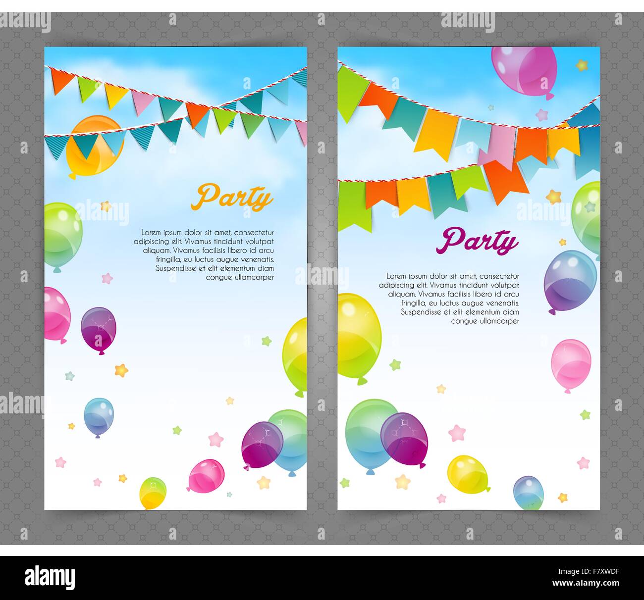 Party banner with flags and ballons Stock Vector Image & Art - Alamy
