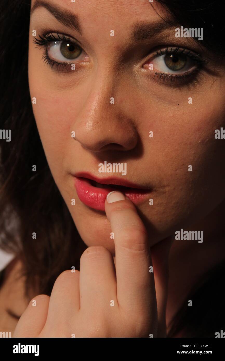 Finger on lip hi-res stock photography and images - Alamy