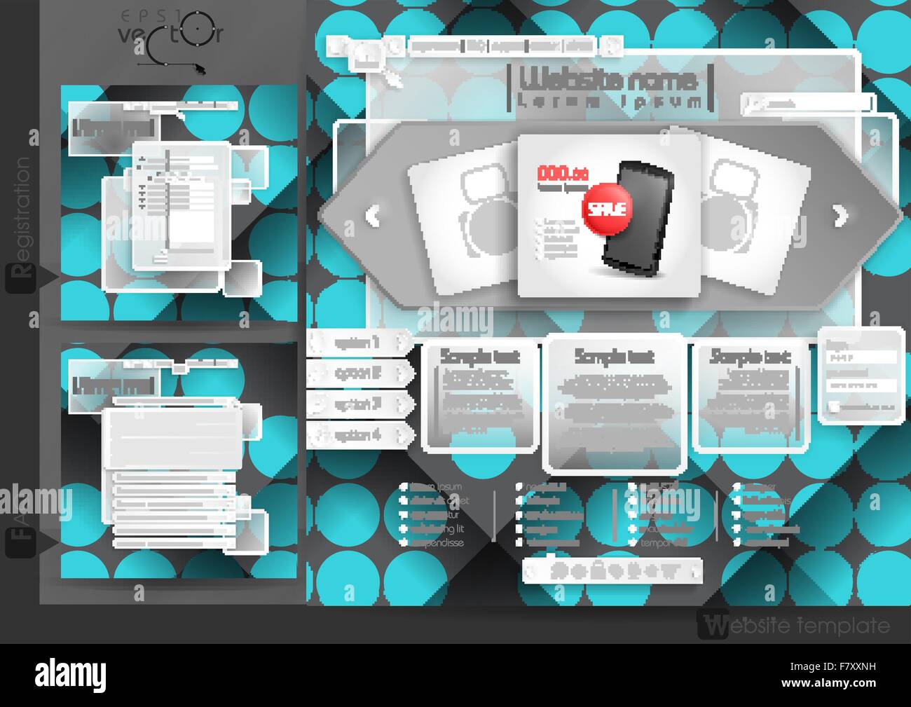 Website Design Template Menu Elements Stock Vector Image & Art - Alamy