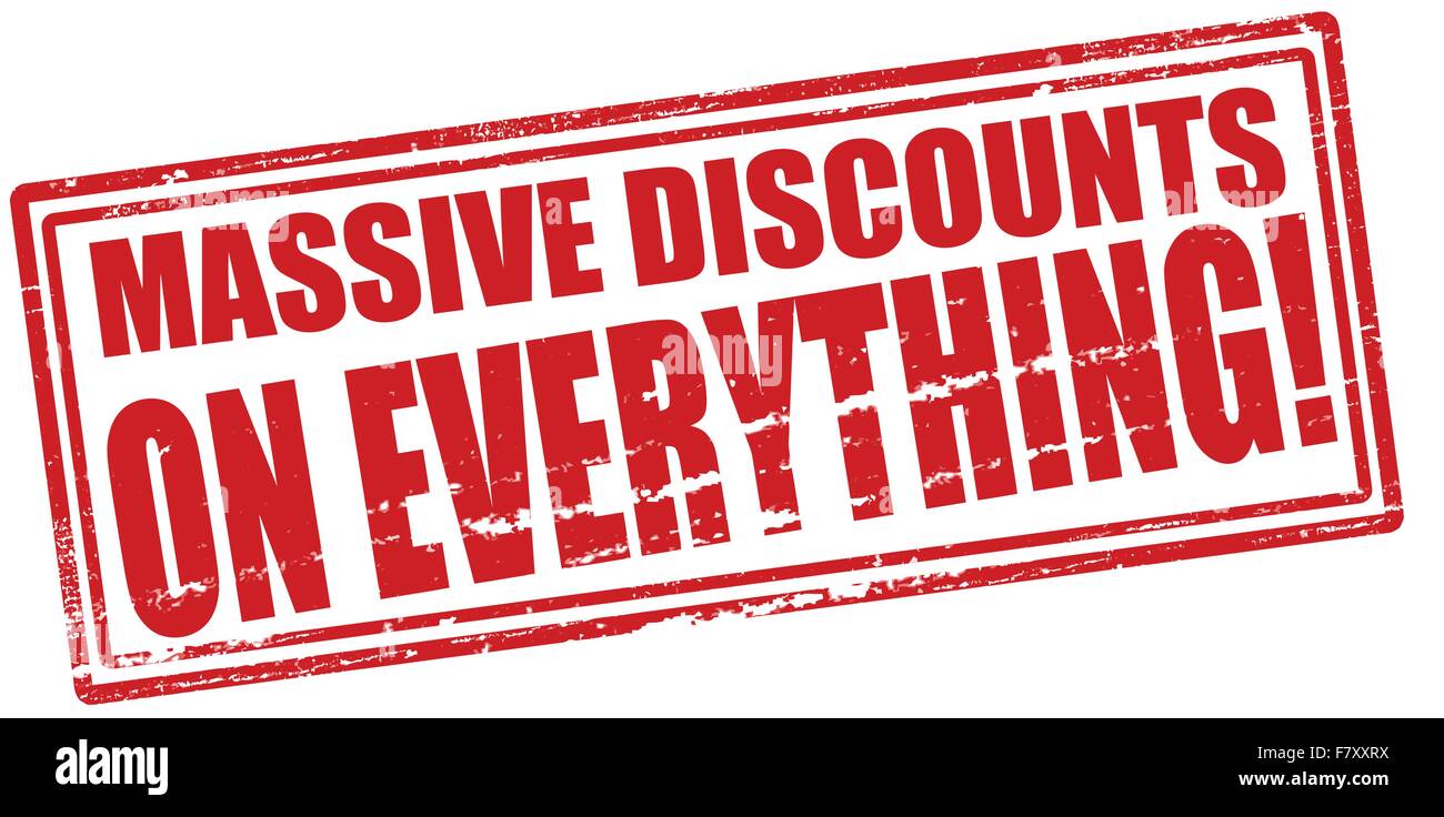 Massive discounts on everything Stock Vector Image & Art - Alamy