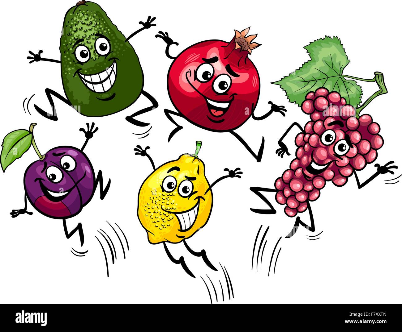 jumping fruits cartoon illustration Stock Vector Image & Art - Alamy