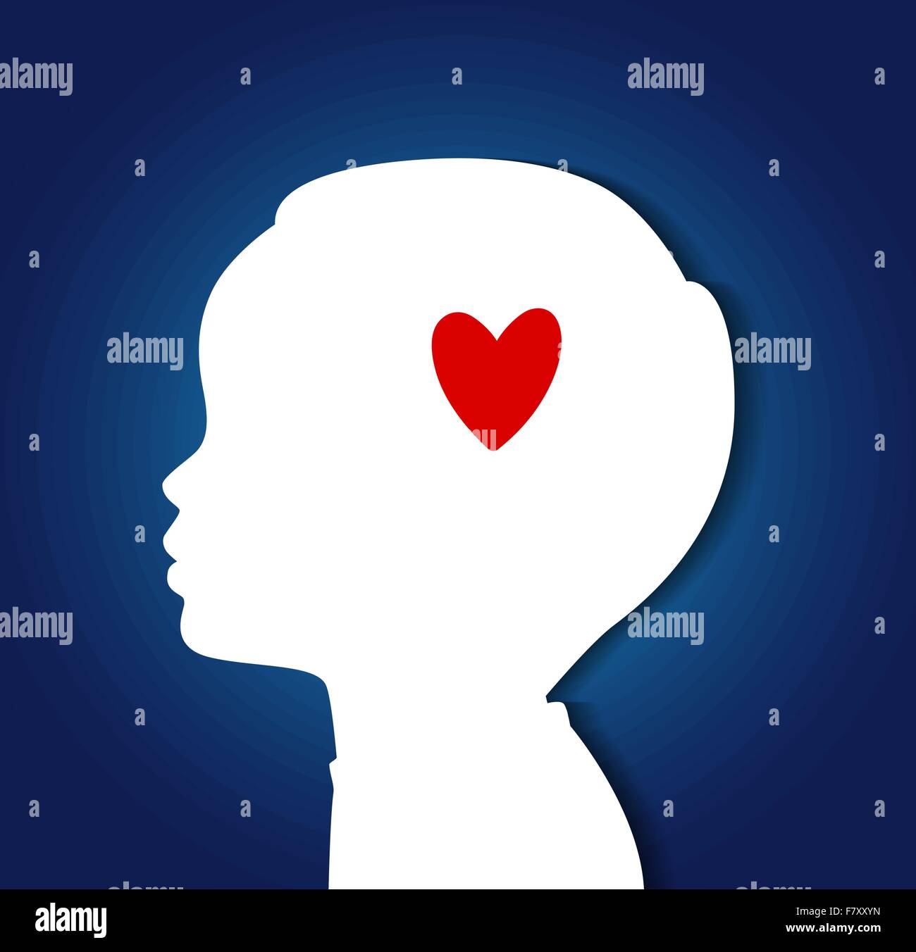 Heart shape brain Stock Vector Images - Alamy