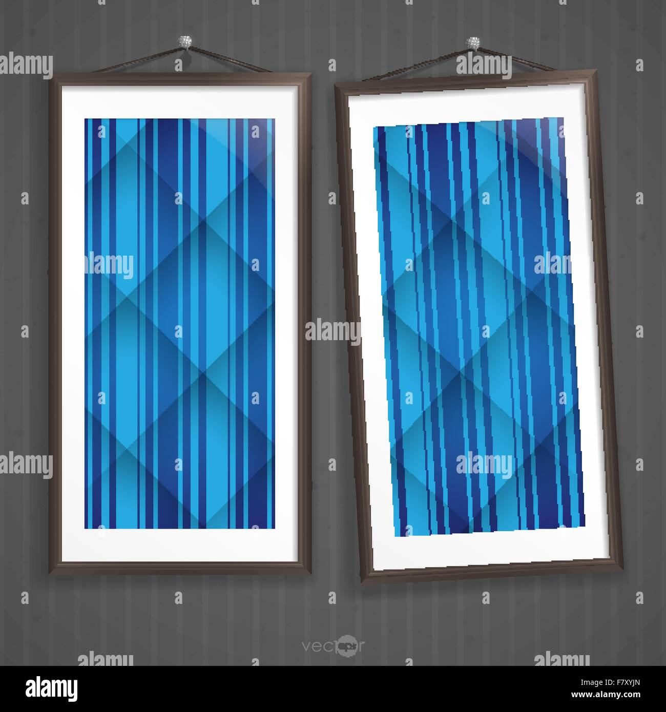 Two Frames Of Picture On A Striped Old Wall Stock Vector Image & Art ...