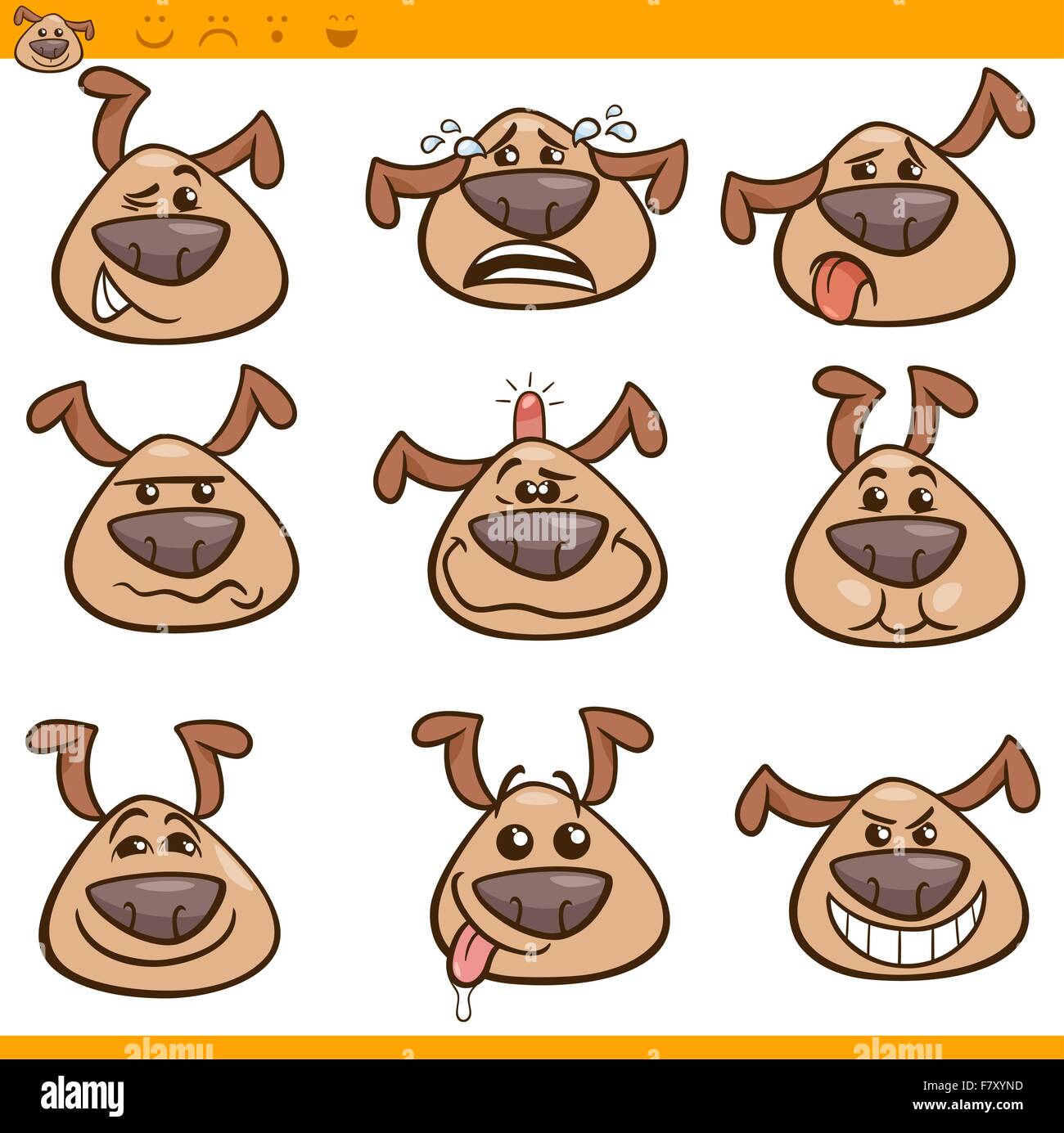 dog emoticons cartoon illustration set Stock Vector Image & Art - Alamy