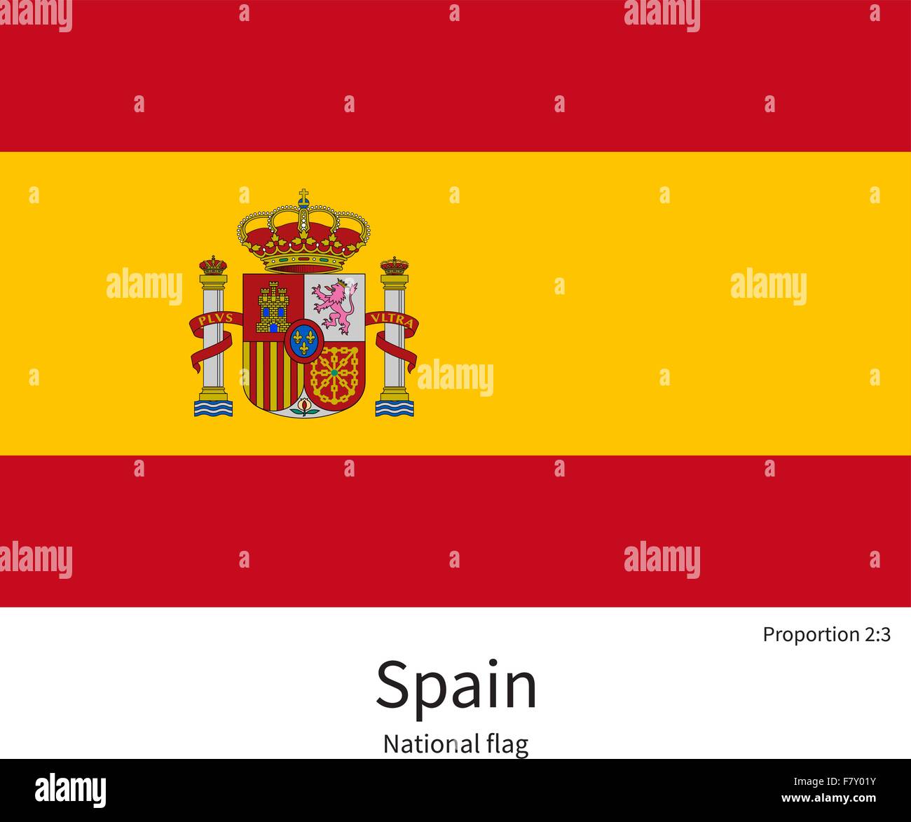 National flag of Spain with correct proportions, element, colors Stock ...
