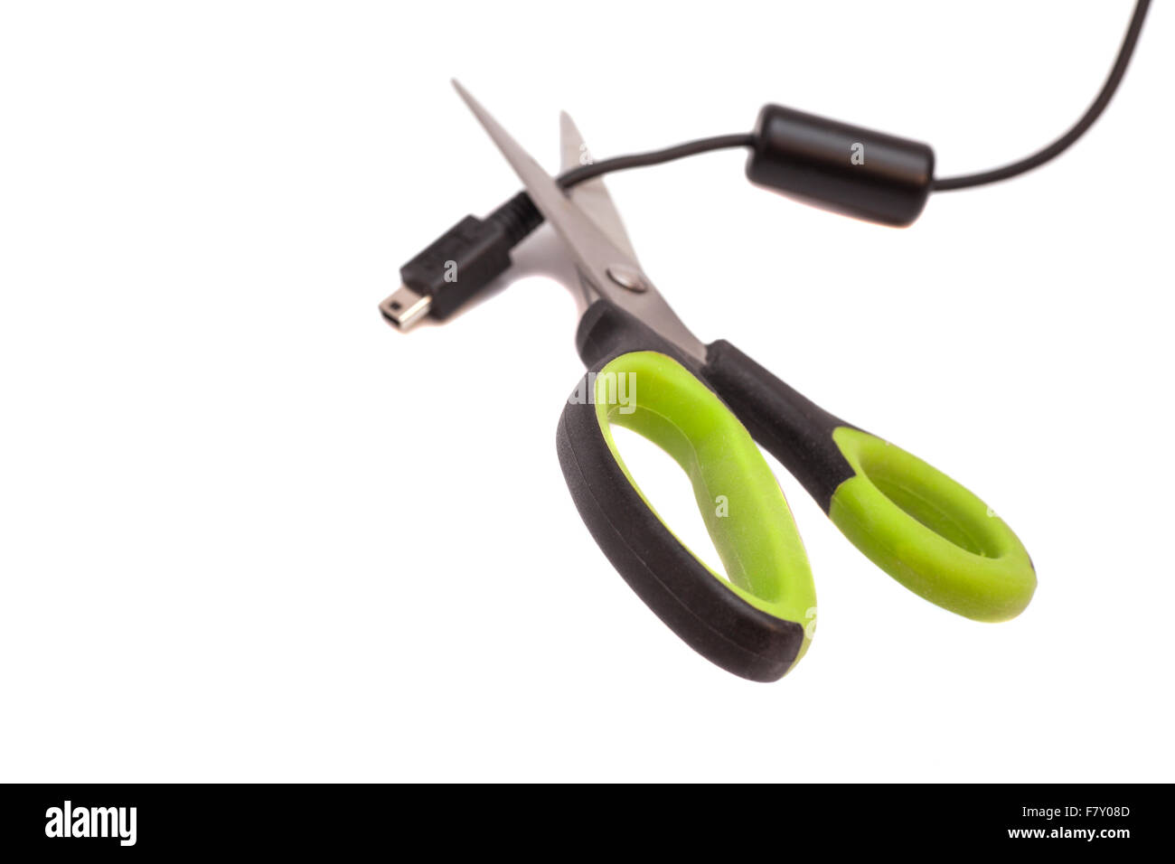 Scissors and USB Cable isolated on white Stock Photo - Alamy