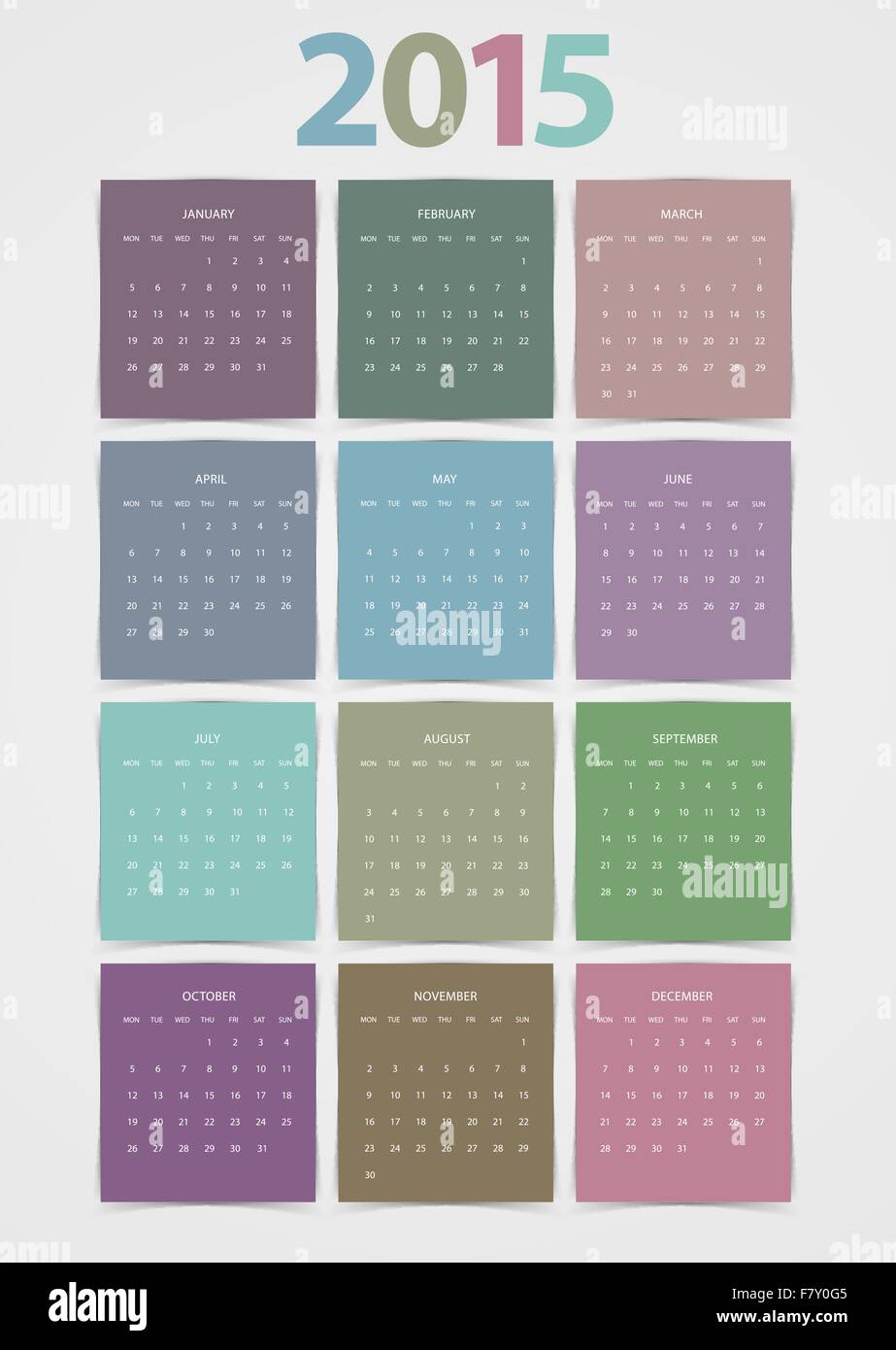 Calendar for 2015 Stock Vector Image & Art - Alamy