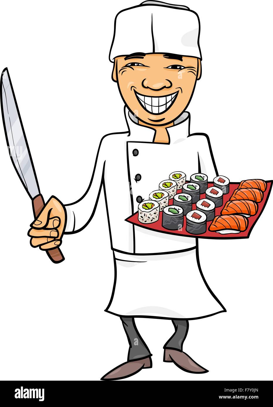 japan sushi chef cartoon illustration Stock Vector Image & Art - Alamy