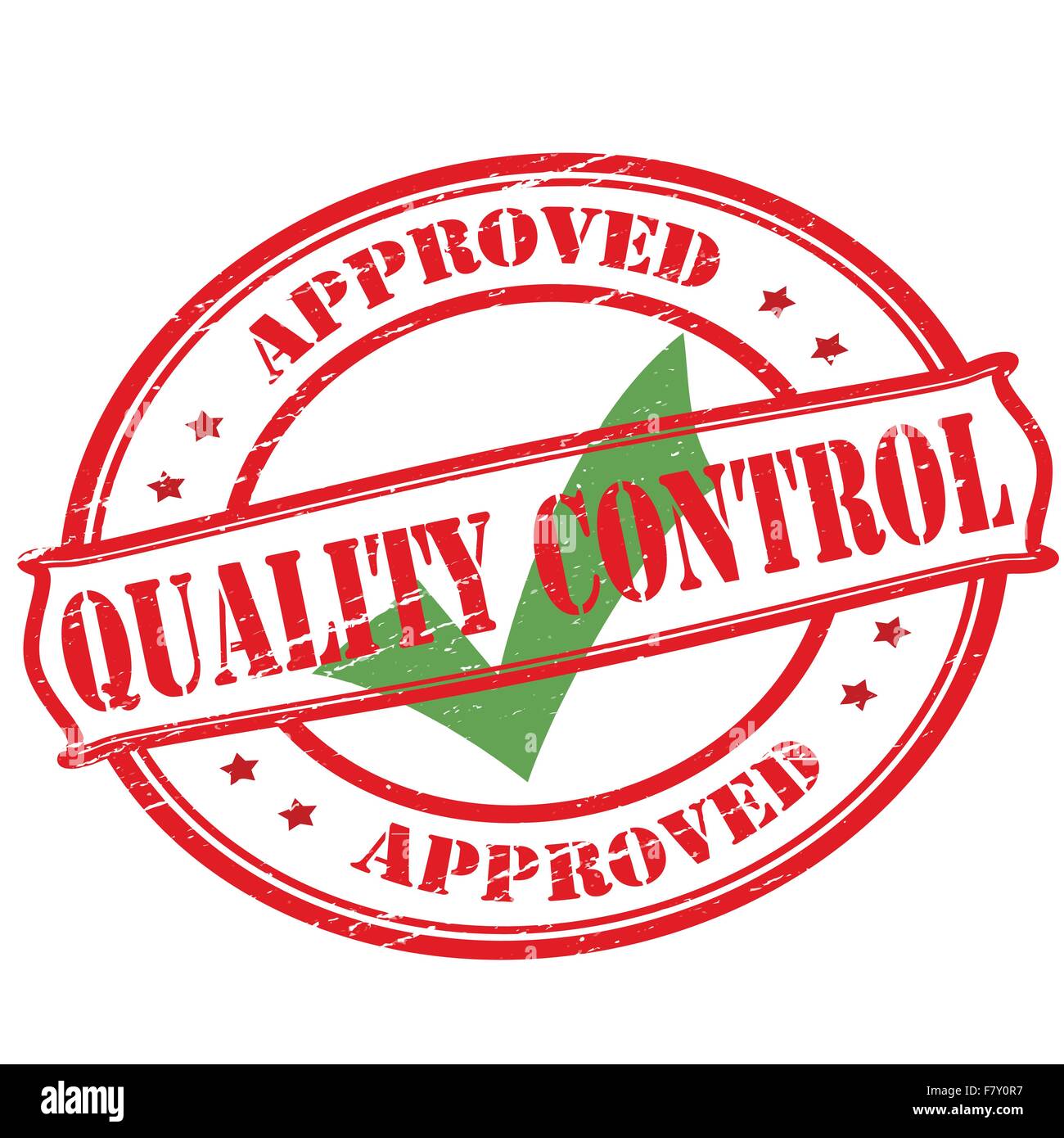 Quality control approved green rubber Stock Vector Images - Alamy