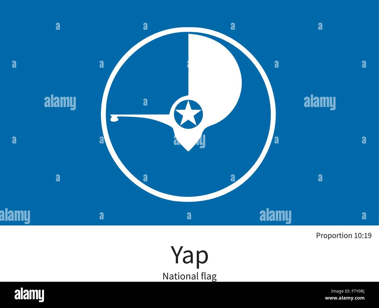 National flag of Yap with correct proportions, element, colors Stock ...