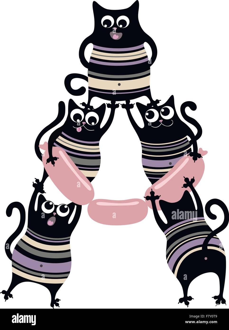 Alphabet of cats. Letter A Stock Vector Image & Art - Alamy